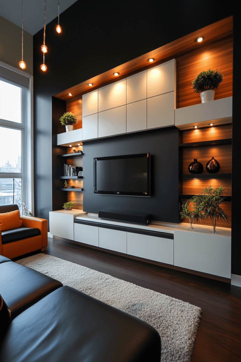 23 Modern Media Wall Ideas - Home Decor Goals
